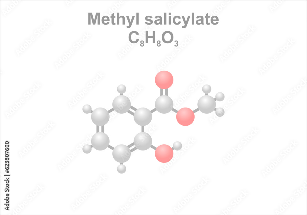 Simplified scheme of the methyl salicylate molecule. Use in unguents ...