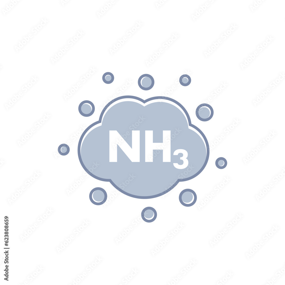 ammonia, NH3 gas icon with a cloud Stock Vector | Adobe Stock