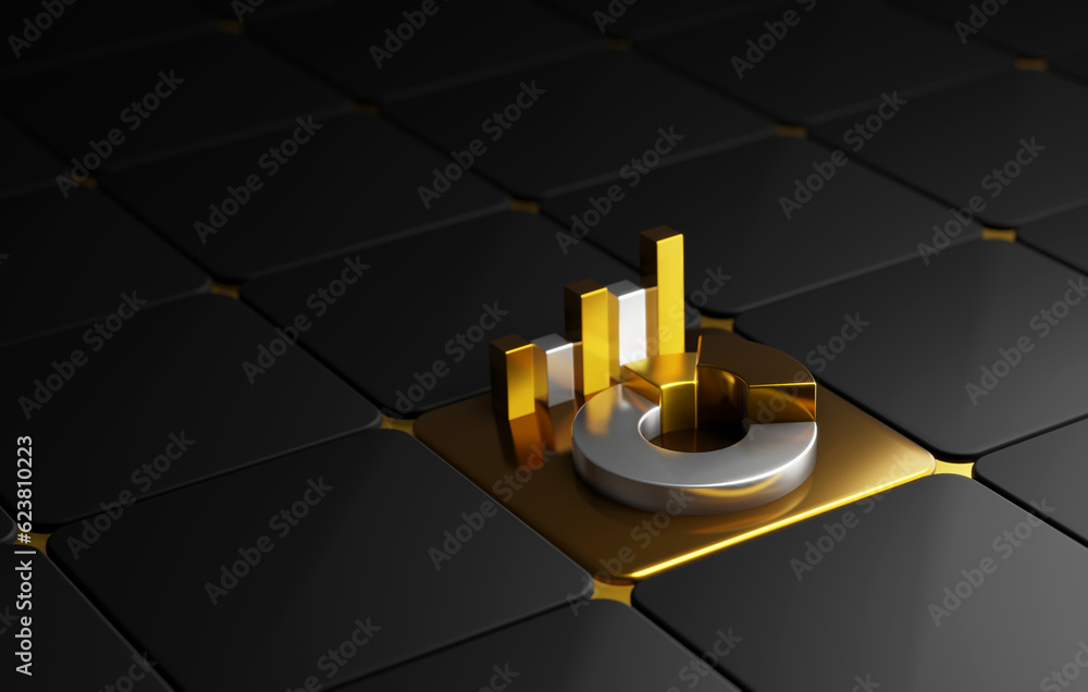 Golden Bar Graph and Pie Chart, Modern Infographic Visualizing ... Golden Bar Graph and Pie Chart, Modern Infographic Visualizing ...