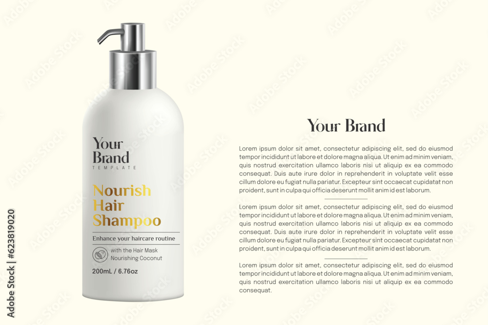 Packaging products Hair Care design, shampoo bottle templates with text ...