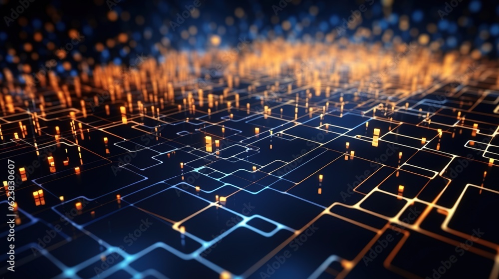 Technology background moving data array. Technological background data ...
