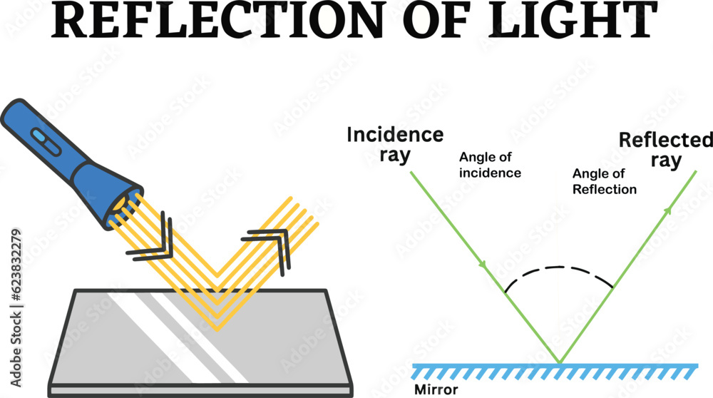 reflection of light ray The reflection law flat mirror normal surface ... reflection of light ray The reflection law flat mirror normal surface ...