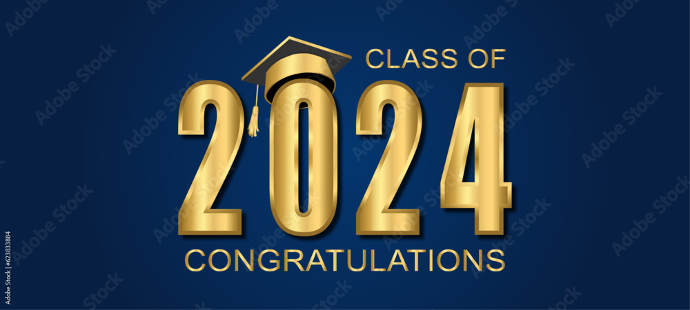 Class of 2024 Vector text for graduation gold design Stock Vector ...