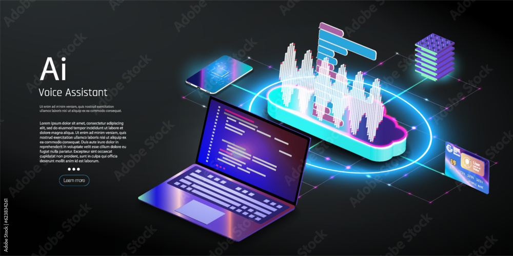 AI artificial intelligence robot support.Voice assistant concept ...