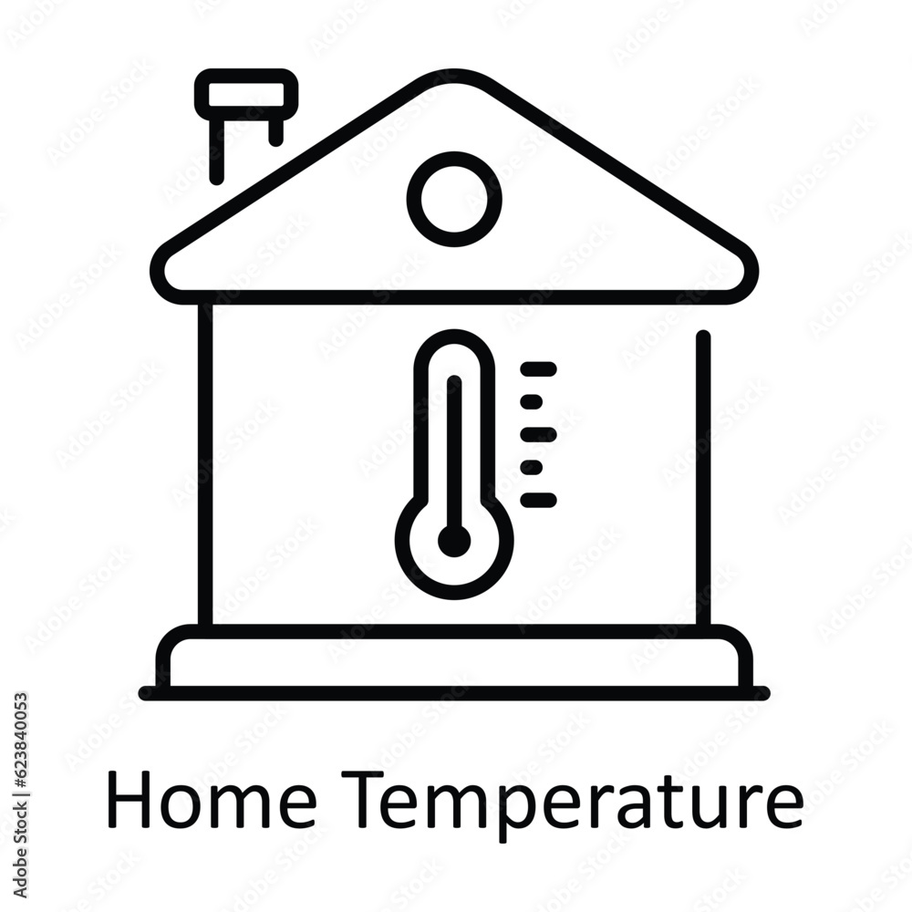 Home Temperature Outline Icon Design illustration. Home Repair And ...