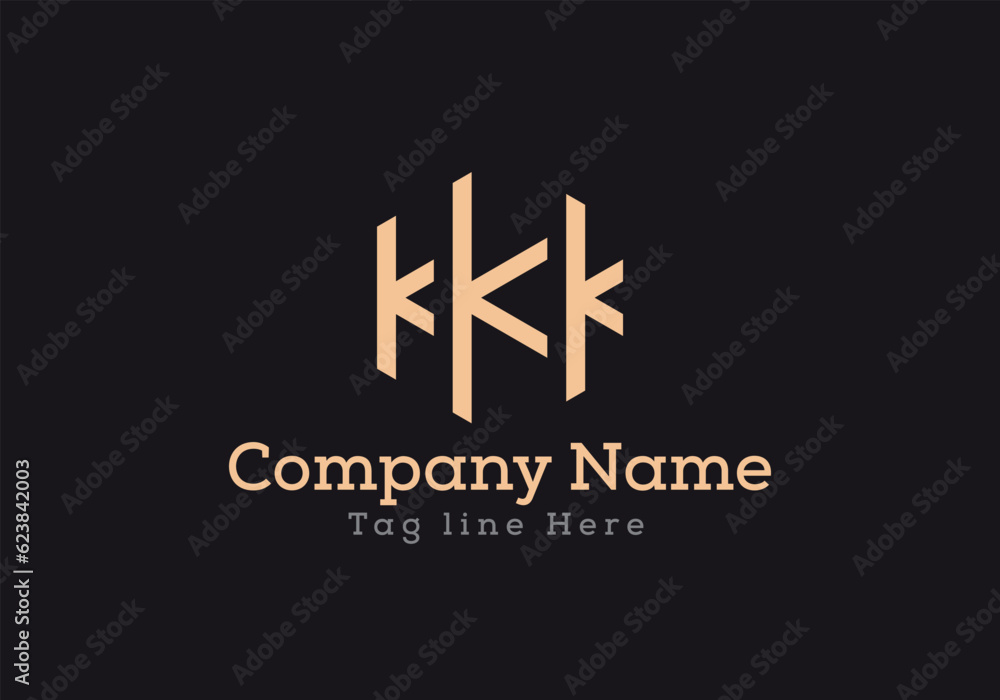 KKK letter logo design with polygon shape. KKK polygon logo monogram in ...
