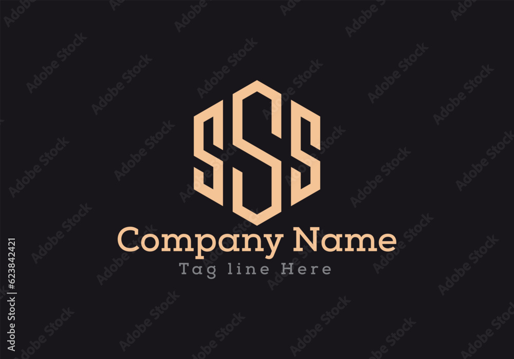 SSS letter logo design with polygon shape. SSS polygon and cube shape ...