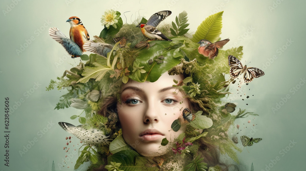 Artistic image of mother earth. World environment and mother earth day ...