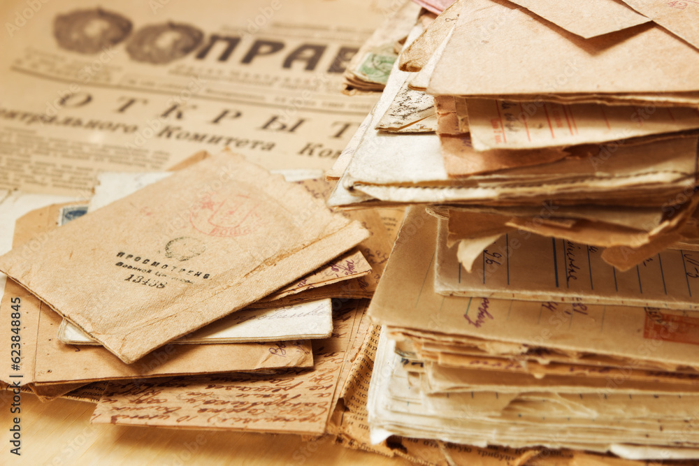 Postal letters of 1940s Stock Photo | Adobe Stock