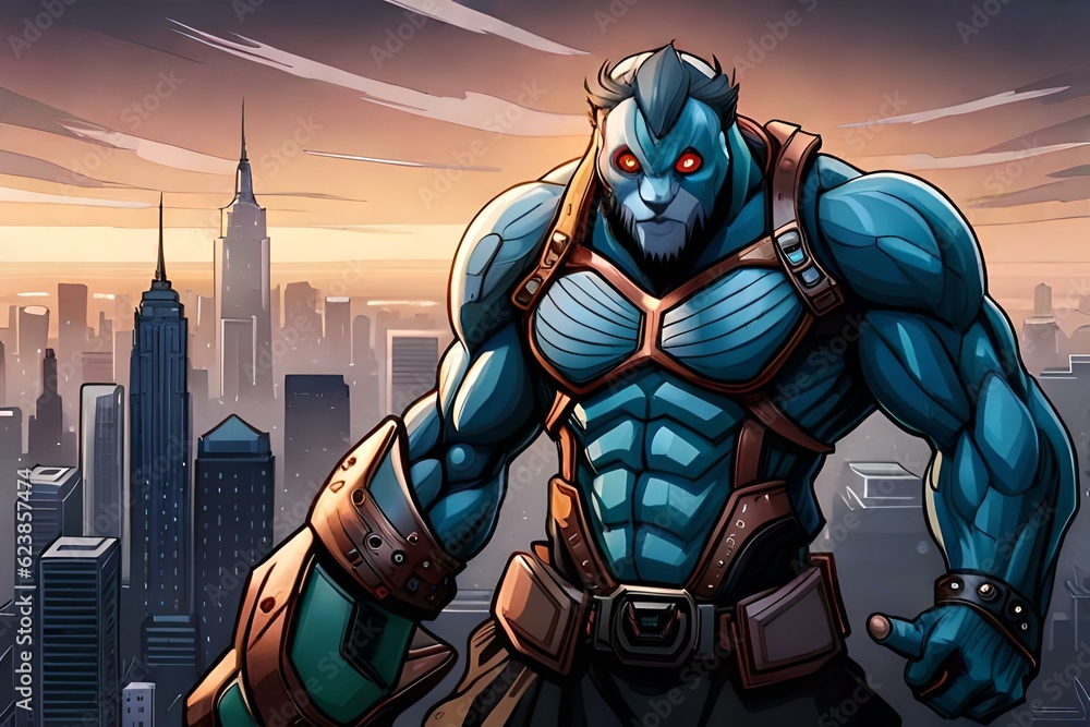 tiger with human body-generated Ai Stock Illustration | Adobe Stock