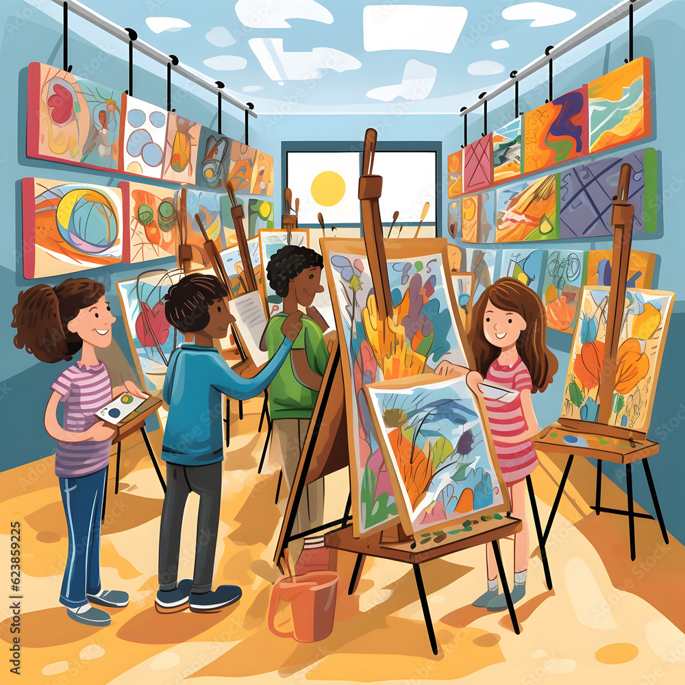 Middle School Students In Classroom Clipart