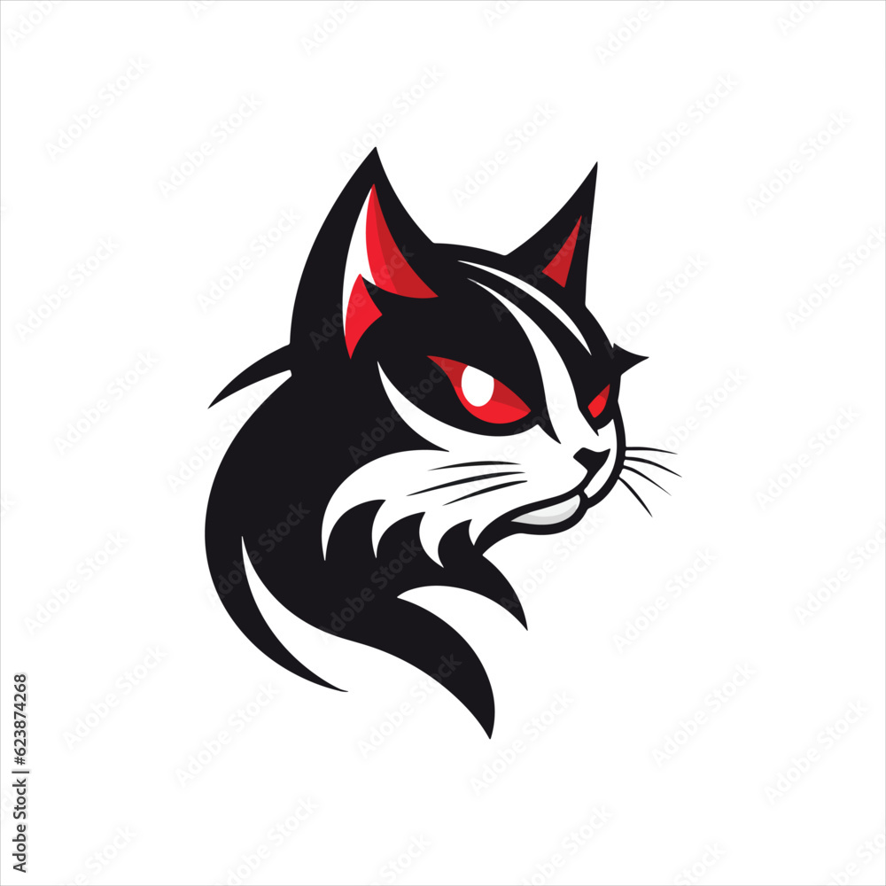 Vector graphic illustration of angry cat in esport logo style. Perfect ...