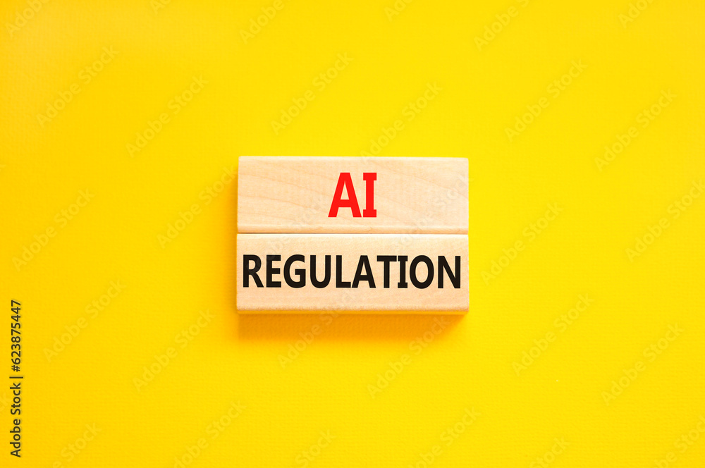 AI regulation symbol. Concept words AI artificial intelligence ...