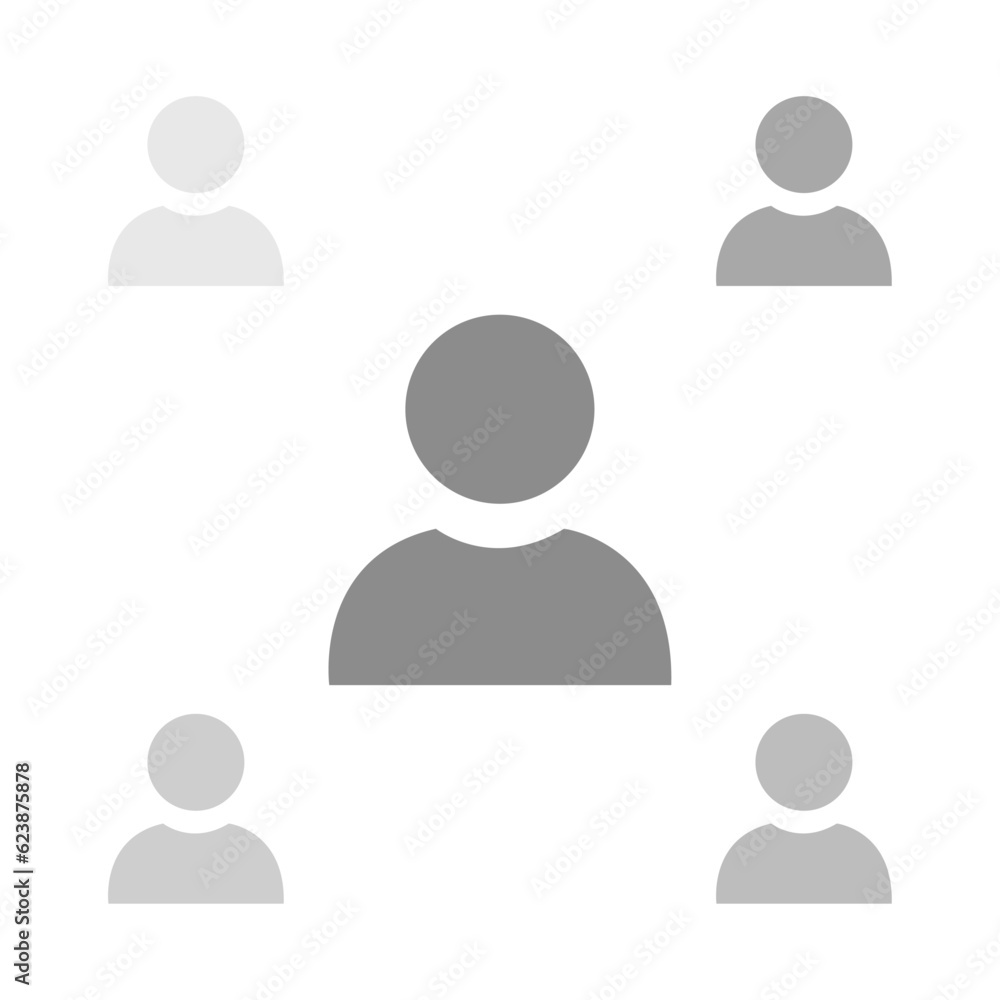 Vector flat illustration in grayscale. Avatar, user profile, person ...