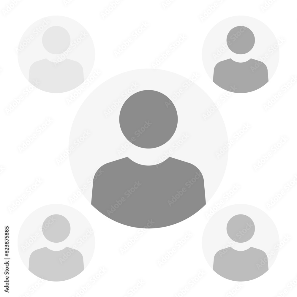 Vector flat illustration in grayscale. Avatar, user profile, person ...