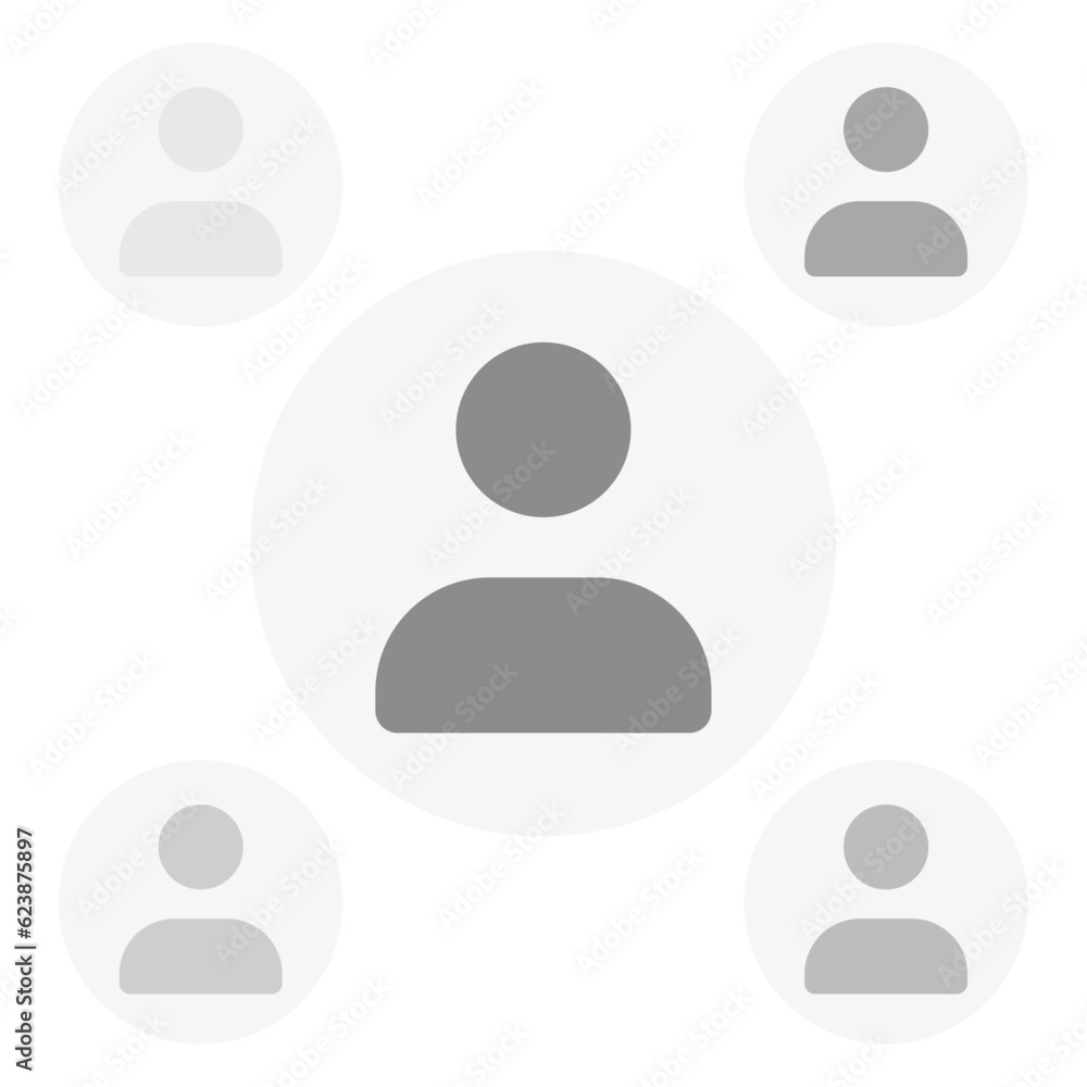 Vector flat illustration in grayscale. Avatar, user profile, person ...