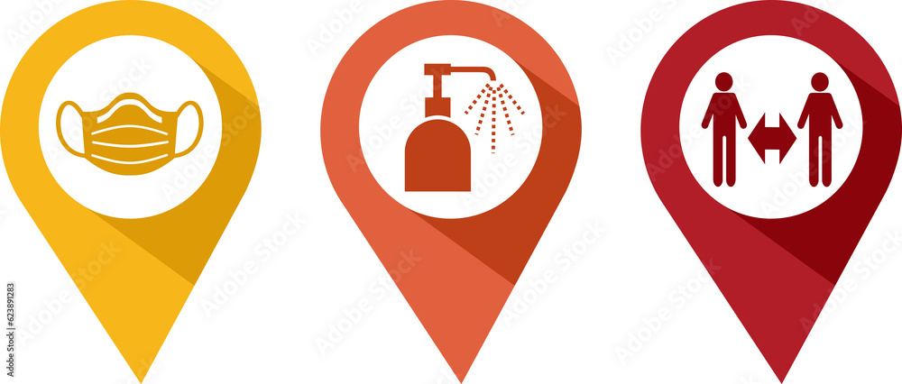 Barrier gestures icon to protect against the Covid-19 virus, on a ...