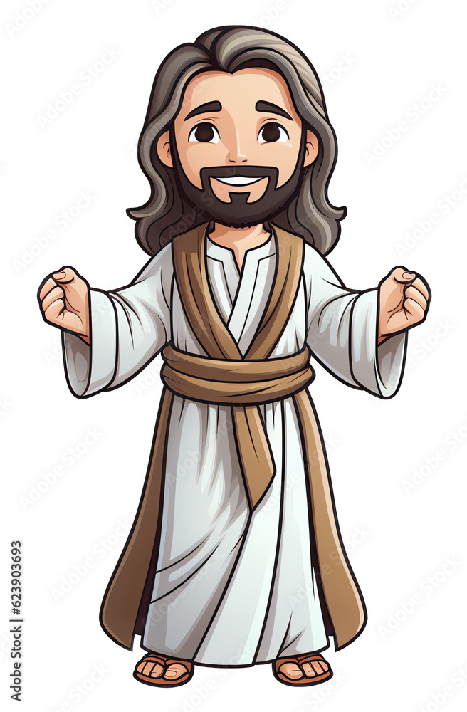 Cartoon Jesus Christ, Isolated Christian Clipart Illustration ...