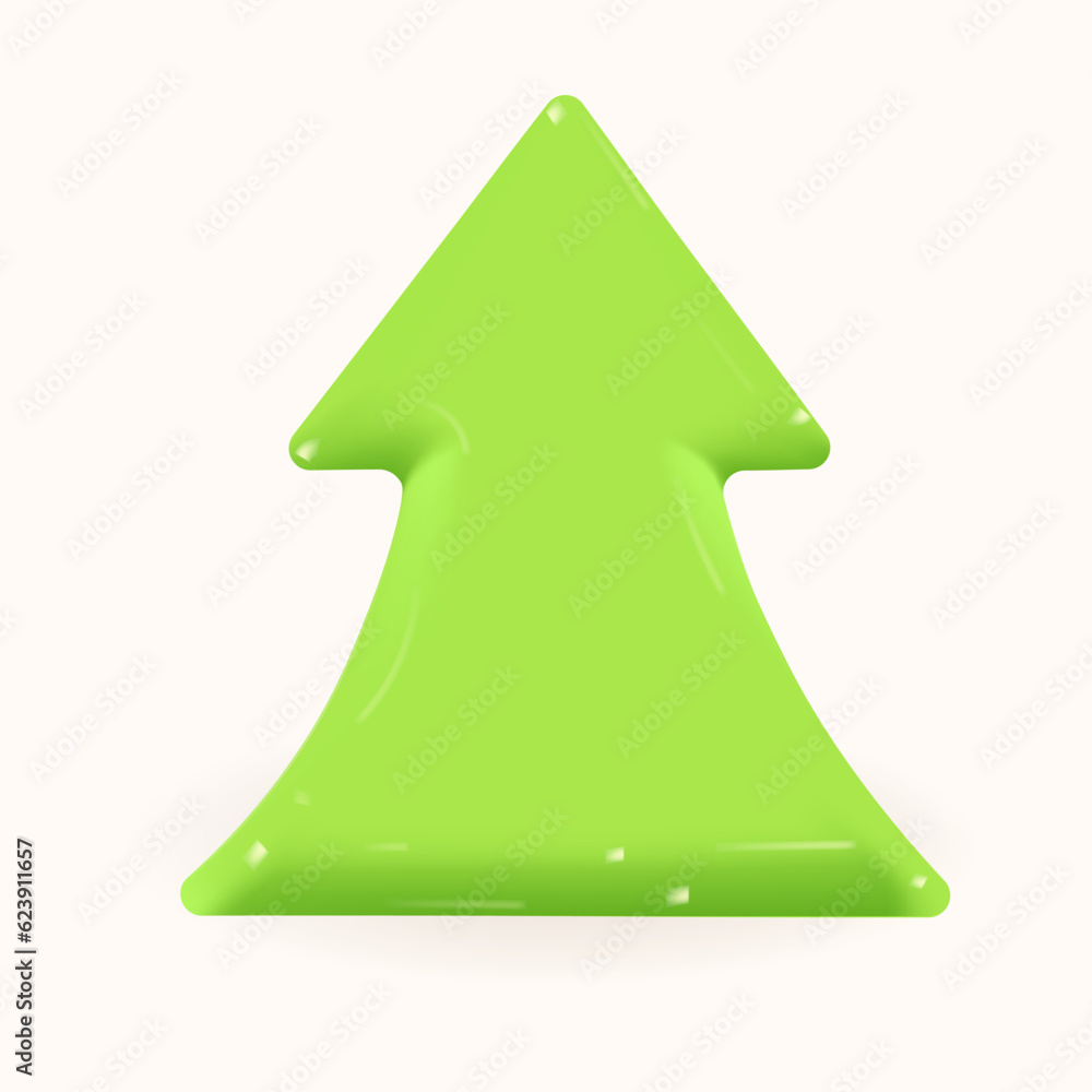 Growing Green Arrow. Growth chart sign. Green trend arrow on white ...