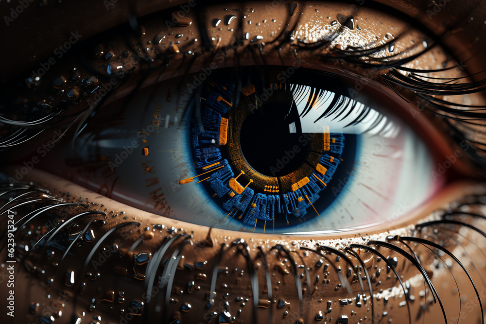 Digital ocular prowess, Abstract eye concept symbolizes high-tech ...