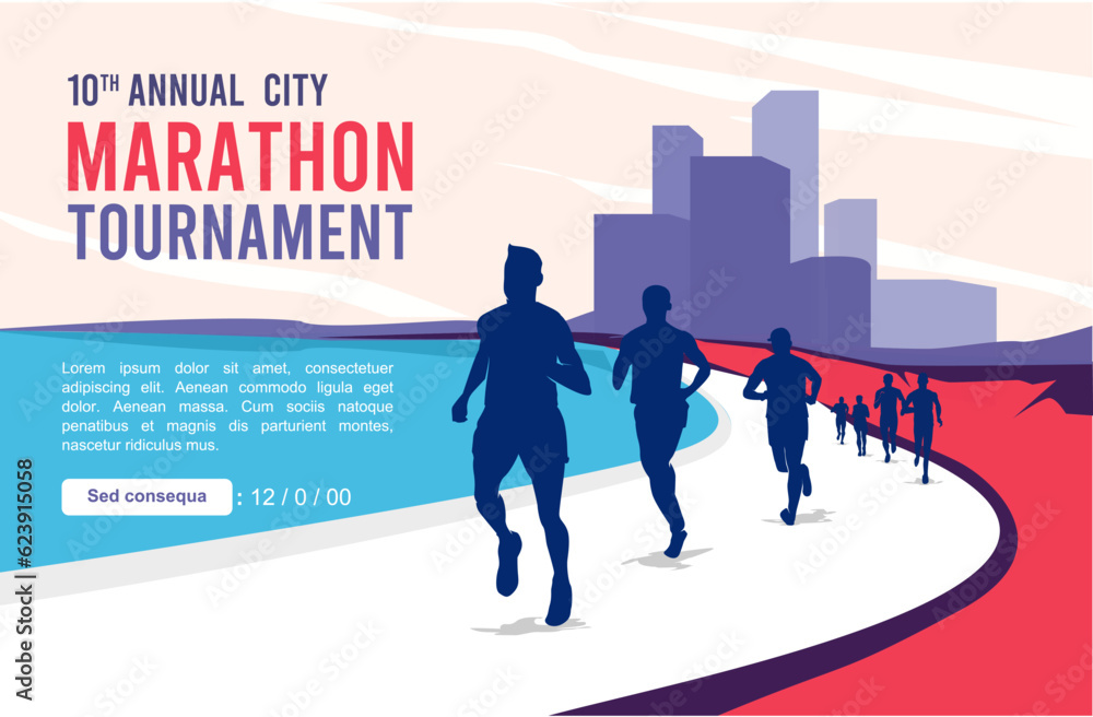 Great elegant vector editable marathon poster background design for ...