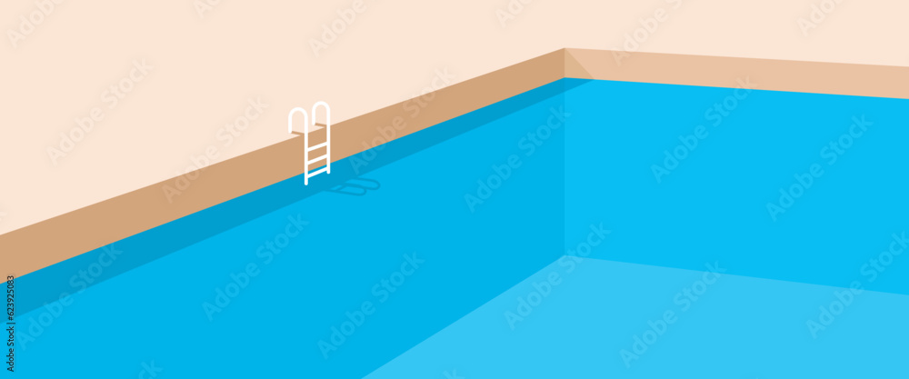 Simple clean swimming pool clipart flat design illustration, graphic ...