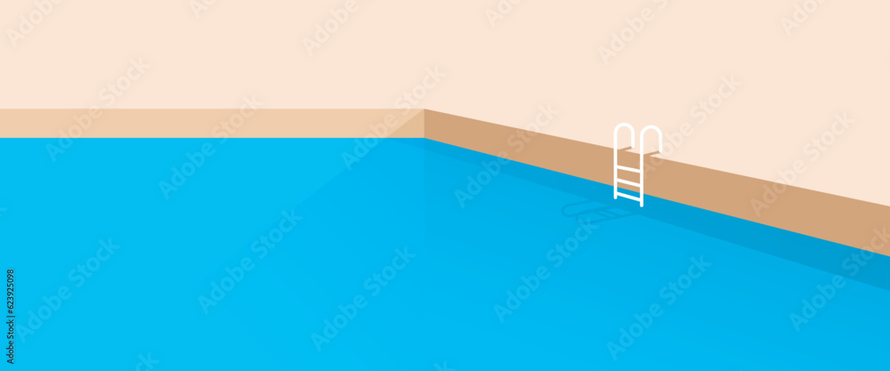 Simple clean swimming pool clipart flat design illustration, graphic ...