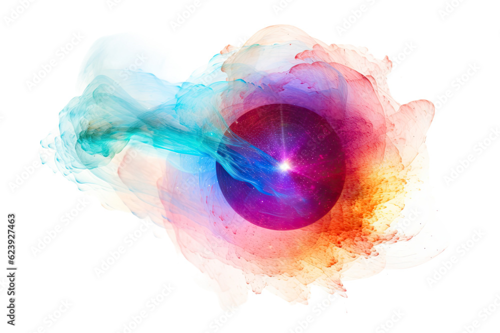 colorful particulate matter spinning at light speed, abstract shape ...