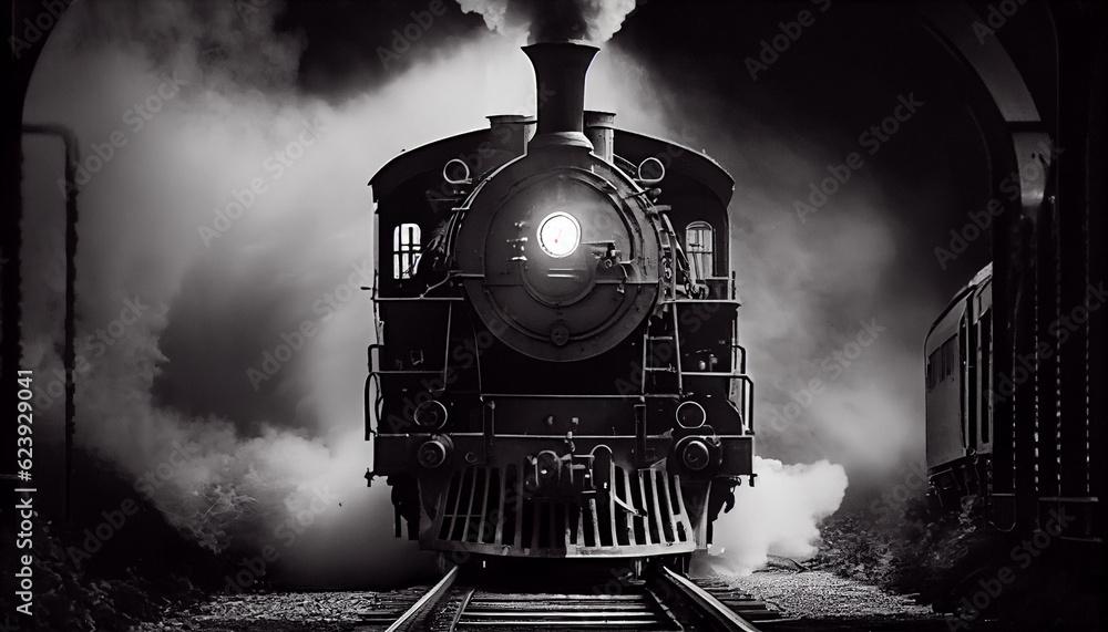 Vintage train engine up close, showcasing worn metallic textures ...