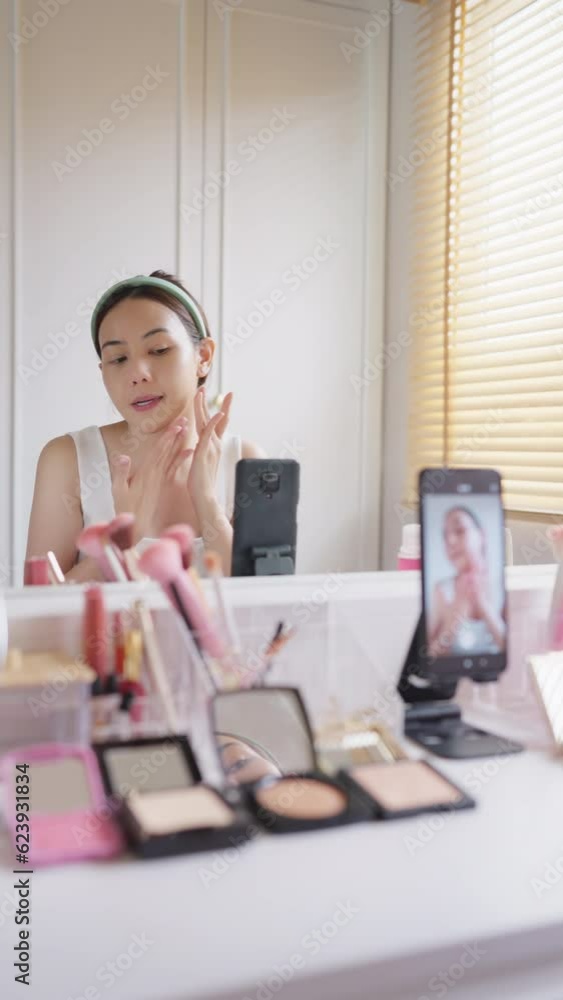 Asia people Gen Z influencer youtuber IG instagram reel tiktok selfie blog face makeup skincare ...
