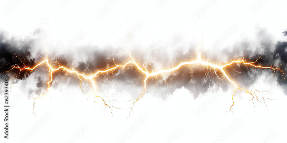 Lightning bolt in thundercloud transparent texture isolated ...