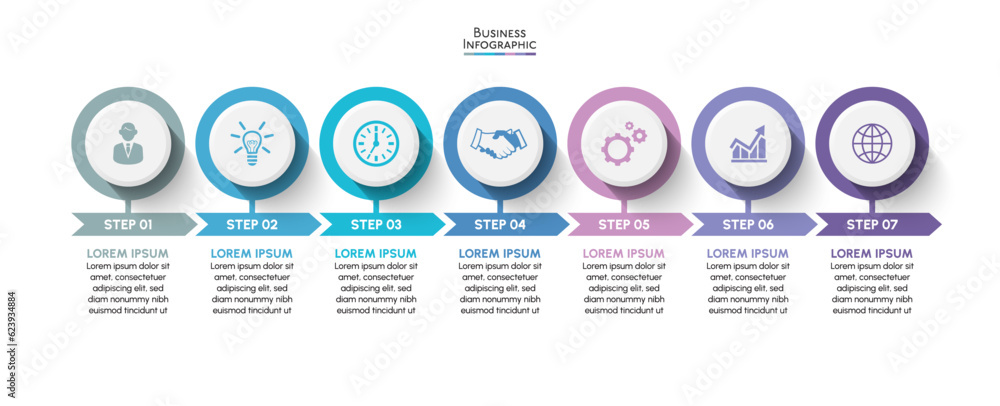 Business data visualization timeline infographic icons designed for ...