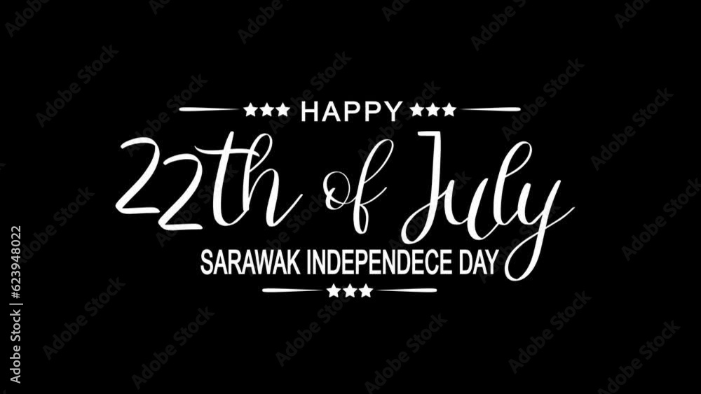 Sarawak Independence Day Animation on Black Background. Great for ...