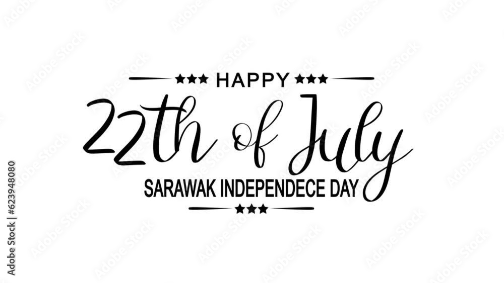 Sarawak Independence Day Animation on White Background. Great for ...
