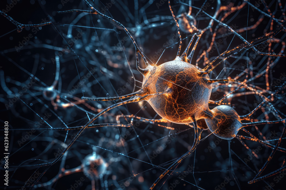 Gold Bright Neuronal learning Energy, 3d neurons forge new connections ...