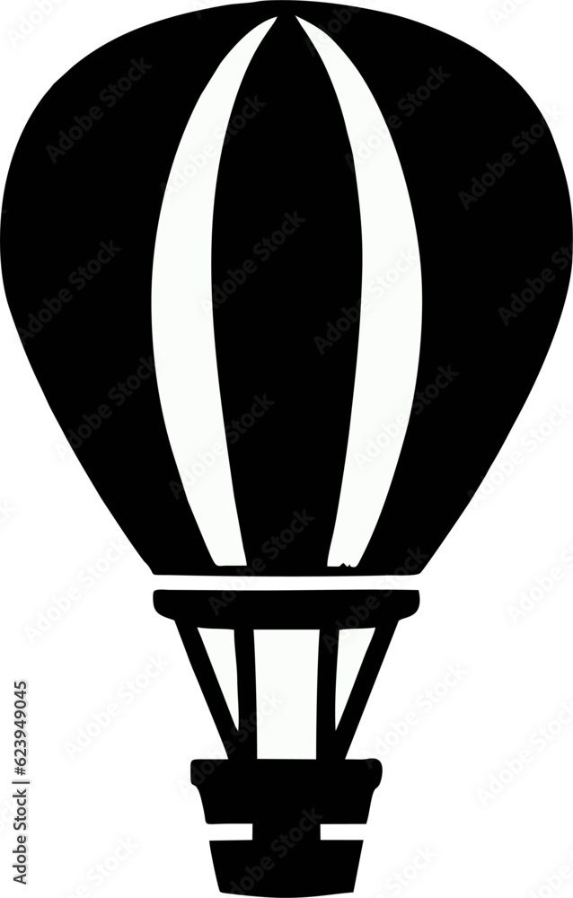 Aerostate - black icon on white background vector illustration for ...