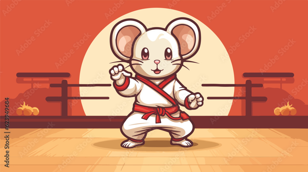 A cute mouse Vector Logo Icon Sports Mascot flat illustration ...