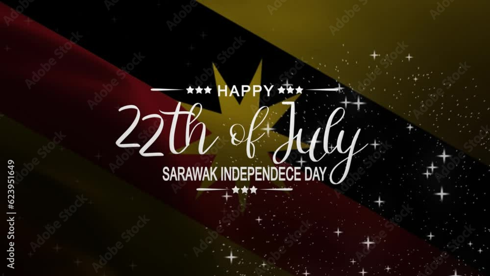 Sarawak Independence Day Animation with Flag. Great for Sarawak Day ...