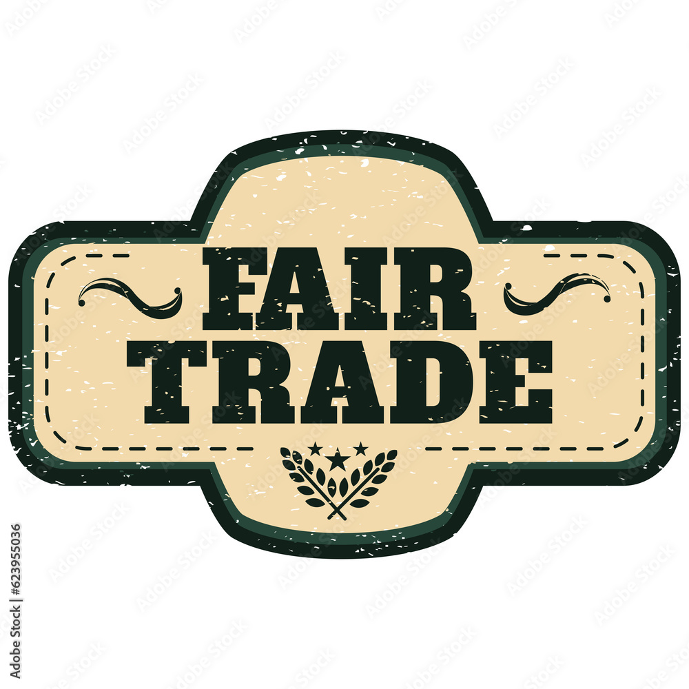 Digital png illustration of badge with fair trade text on transparent ...