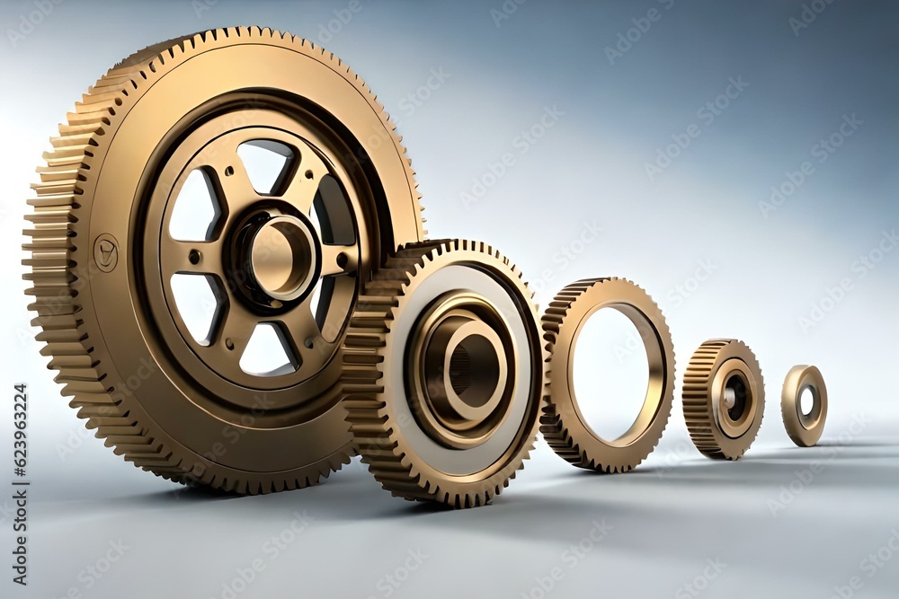 large to small gears in sequence , different types of gears Stock Photo ...