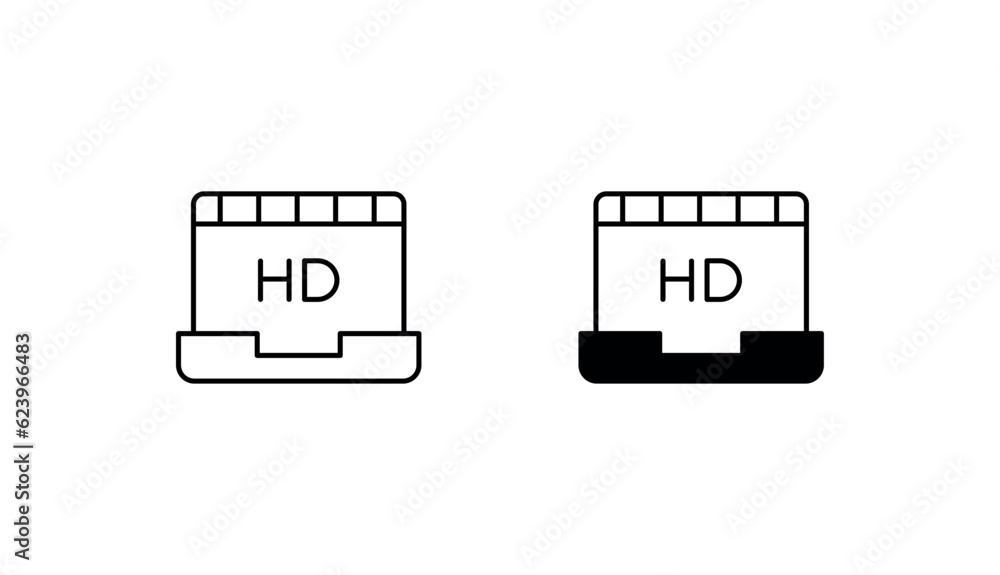 HD Movie icon design with white background stock illustration Stock ...