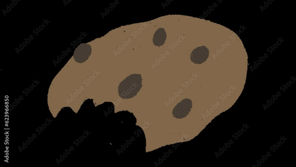 Illustrated cookie animation. Bitten cookie gif on transparent ...