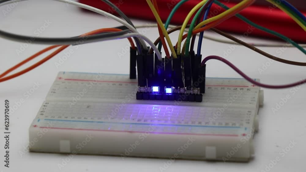 LED chaser light made using electronic circuit, SMD blue LED light ...