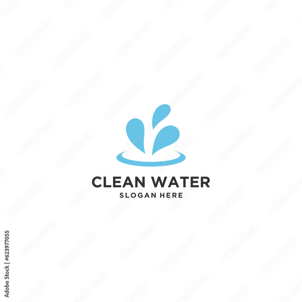 simple water logo tempate vector in white background Stock Vector ...