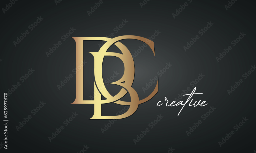 luxury letters DBC golden logo icon premium monogram, creative royal ...