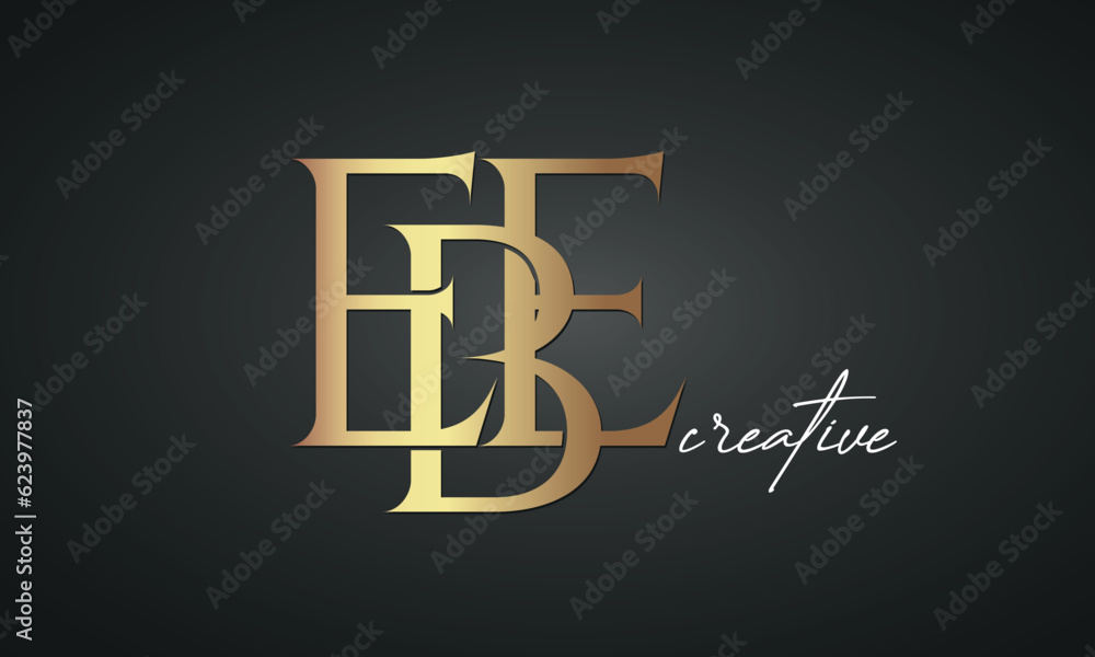 luxury letters EBE golden logo icon premium monogram, creative royal ...