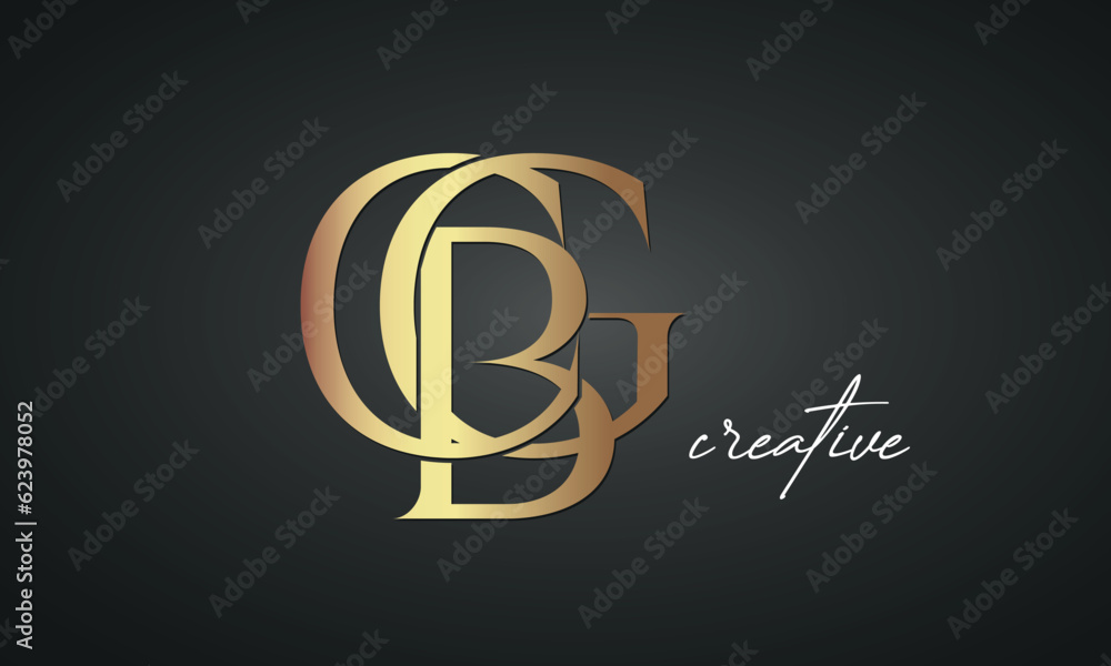 luxury letters CBG golden logo icon premium monogram, creative royal ...