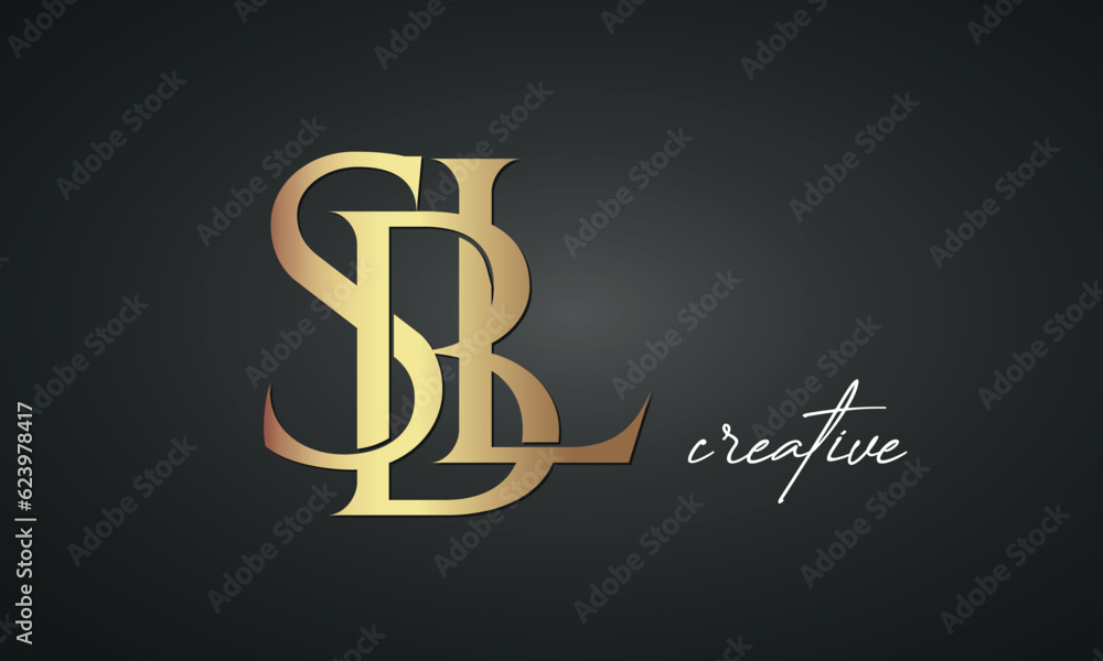 luxury letters SBL golden logo icon premium monogram, creative royal ...