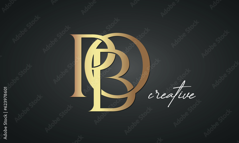 luxury letters PBO golden logo icon premium monogram, creative royal ...