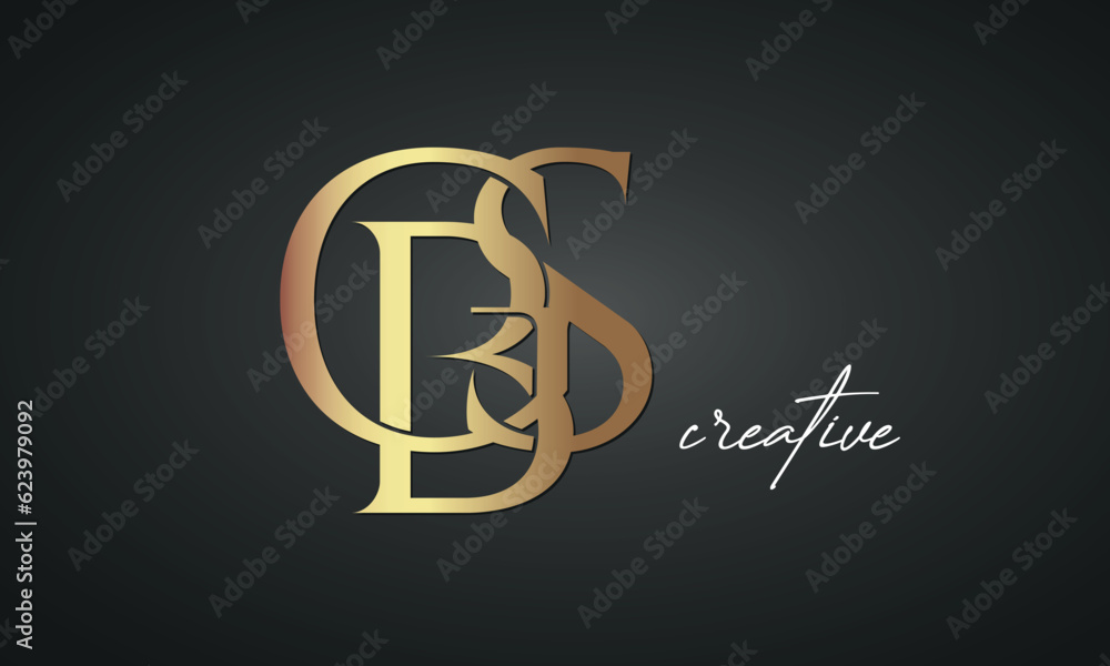 luxury letters GBS golden logo icon premium monogram, creative royal ...